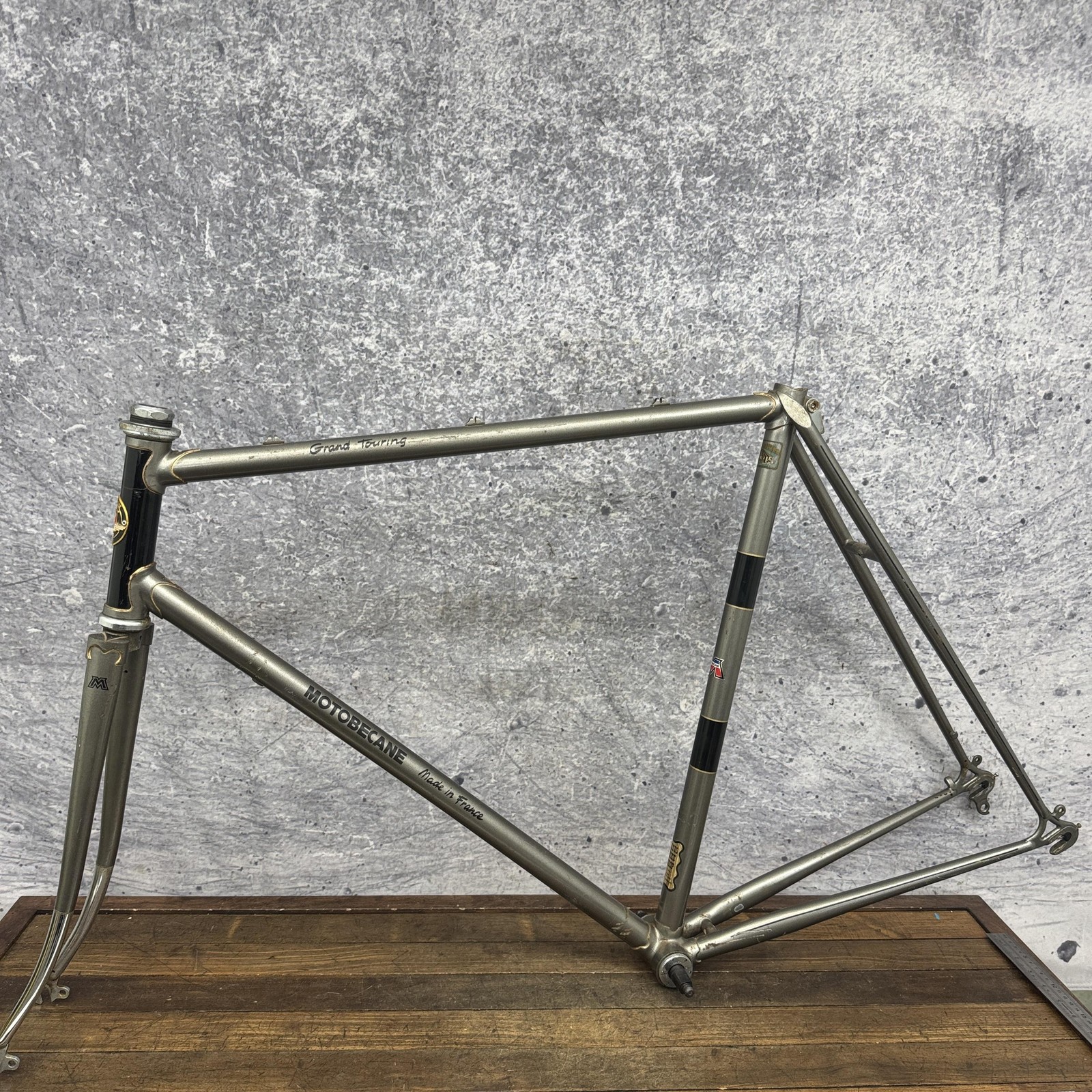 Vintage Motobecane Grand Touring Road Bike Frame 59cm Steel Silver 700c ...