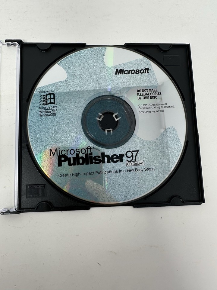 Microsoft Publisher 97 For Windows With Case MINT Disc - NO Key | eBay