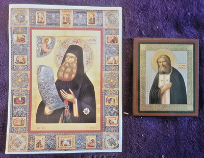 Saint Seraphim of Sarov Icon & Troparion Prayer Cards ~Russian Orthodox ...