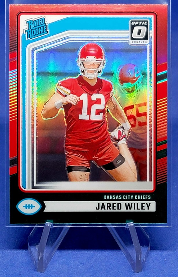 2024 Donruss Football Jared Wiley RC Red Green Optic Preview #387 RC ...