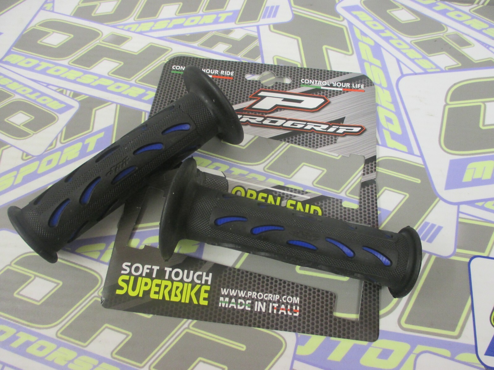 ProGrip Superbike Motorcycle Road Race Handlebar Grips WSB MotoGP Black ...