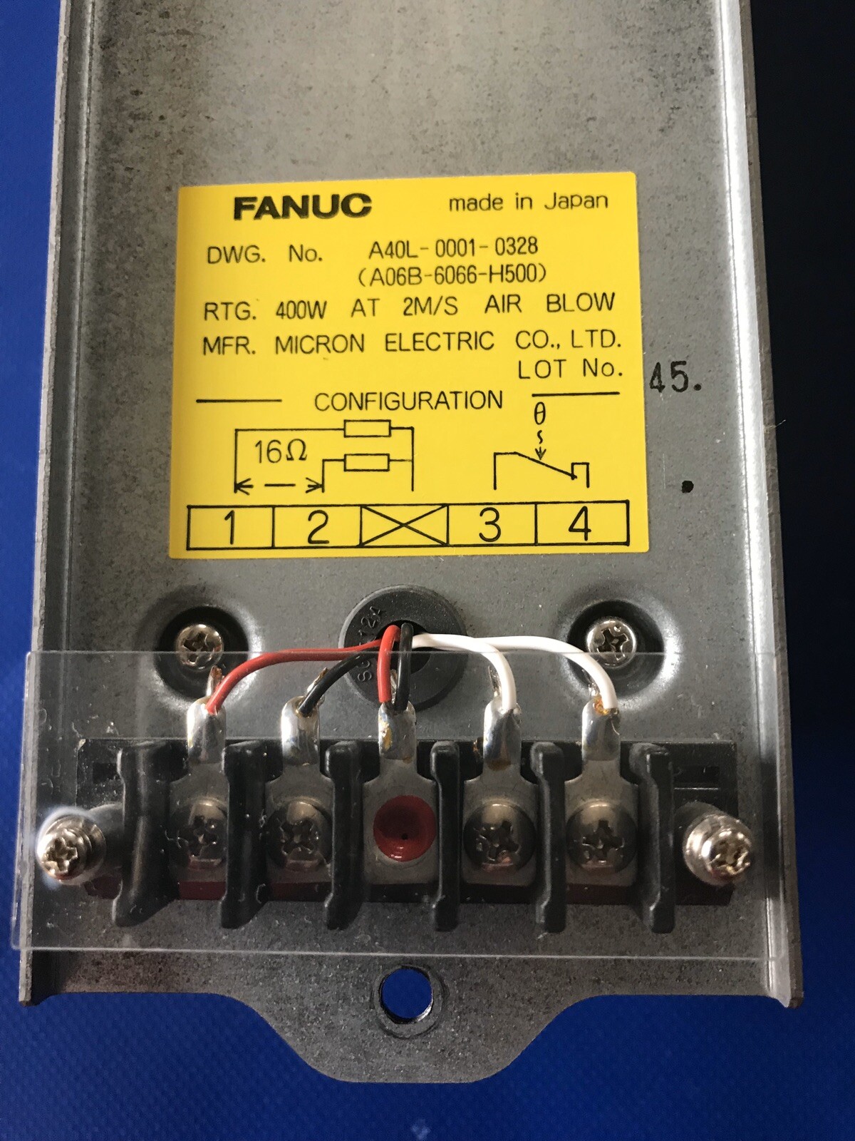 USED Fanuc A40L-0001-0328 Discharge Resistor A06B-6066-H500 400W 16 Ohm ...