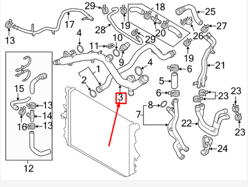 NEW AUDI Q7 4L ENGINE COOLANT PIPE 06E121045BD OEM NO IMPORT DUTIES TO ...