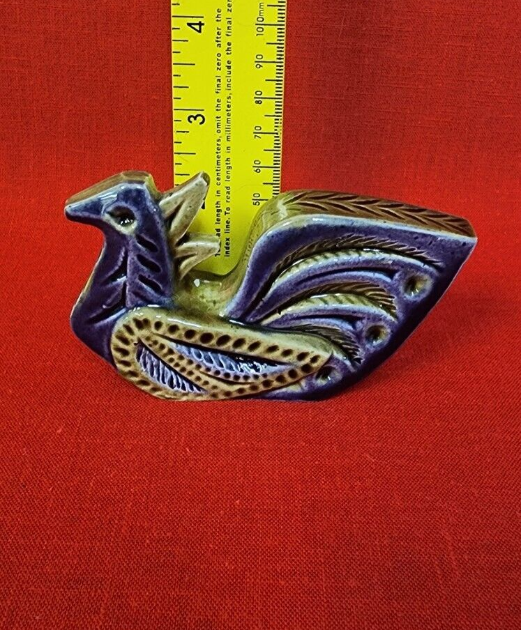 RARE Gofer Israel Ceramic Pottery Blue Abstract Bird ~2.5”x4.25” | eBay