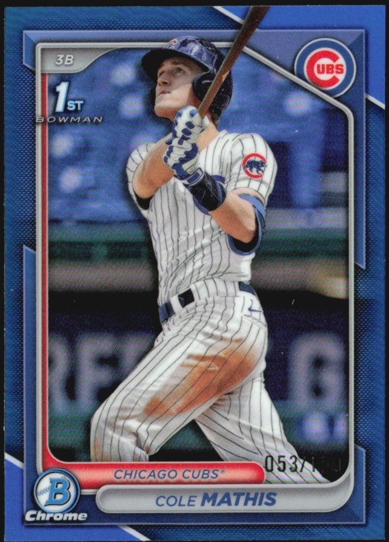 2024 Bowman Draft - Chrome Cole Mathis #BDC-81 Blue Refractor /150 (RC ...