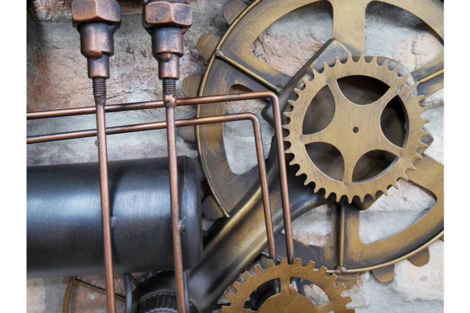 Industrial Pipe Wall Clock Vintage Steampunk Style Pipe Fittings Retro ...