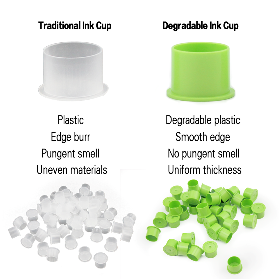 200pcs/Bag Tattoo Biodegradable Ink Cup PLA Recyclable for Permanent ...