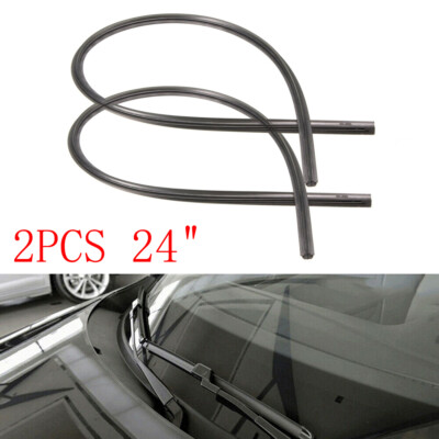 2Pcs 24 inch Car Bus Silicone Frameless Windshield Wipers Blade Refill ...