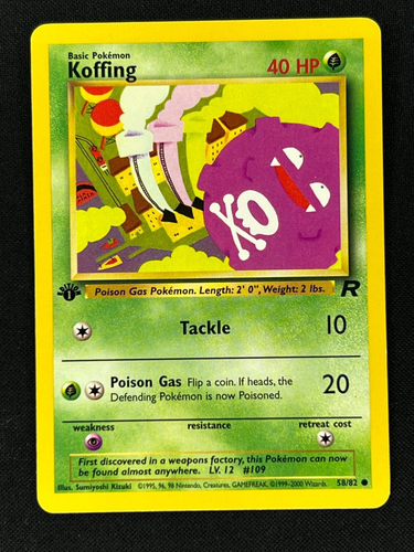 1st Edition Koffing 58/82 - Team Rocket - Common Pokemon Card - Near ...