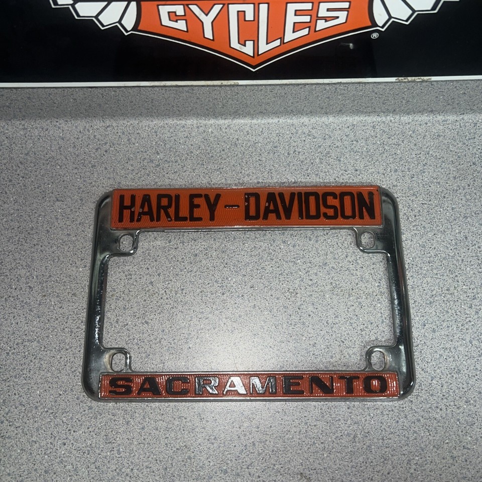 SACRAMENTO CALIFORNIA HARLEY DAVIDSON VINTAGE MOTORCYCLE LICENSE PLATE ...
