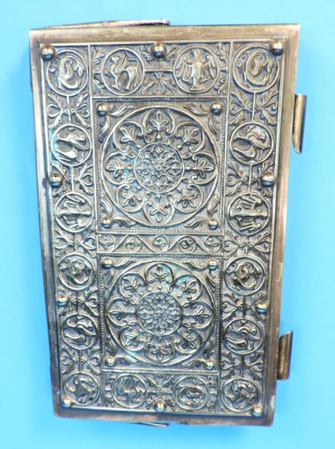 vintage EMBOSSED BRASS NOTE PAD HOLDER | eBay