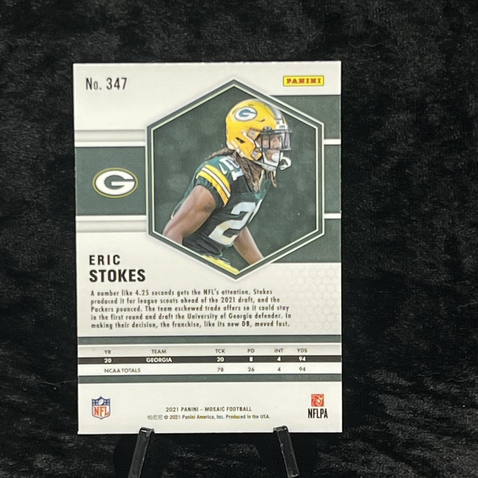 2021 Panini Mosaic Eric Stokes Rookie Card RC #347 Green Bay | eBay