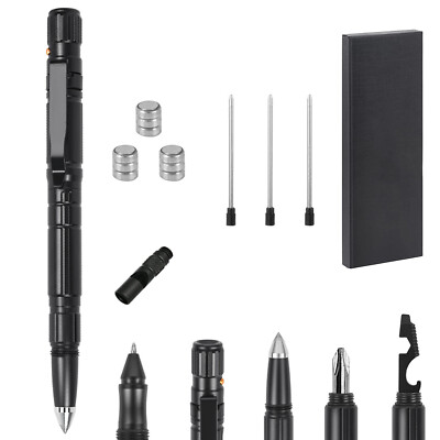 New 11-In-1 Tactical Survival Pen Set, LED Flashlight, Glass Breaker ...