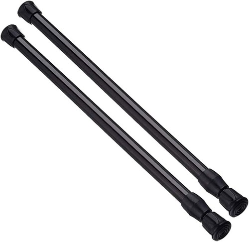 AIZESI Spring Tension Curtain Rods Short 16" to 28"-2Pcs, Black | eBay