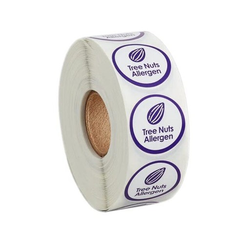 1000 Stickers/Roll Tree Nuts Allergen Permanent 1 Inch Label Sticker | eBay