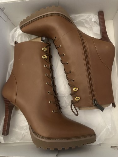 Michael Kors Leather Kyle Lace Up Bootie Women's Size 8.5 | eBay