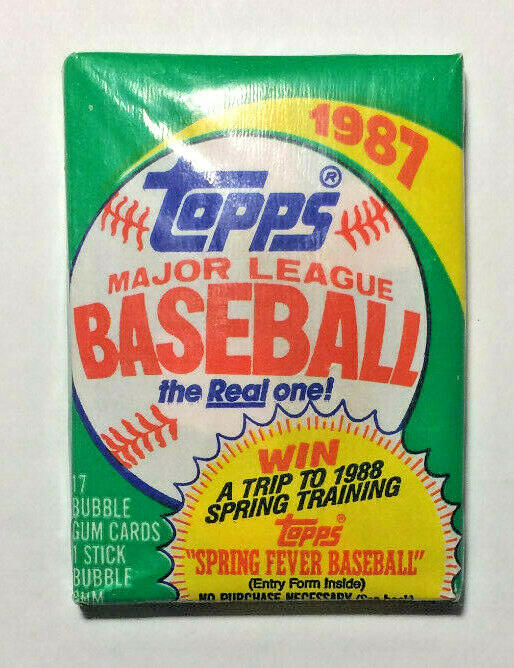 1987 Topps Baseball Cards, 1 Unopened Sealed Wax PACK From Wax Box, 17 ...