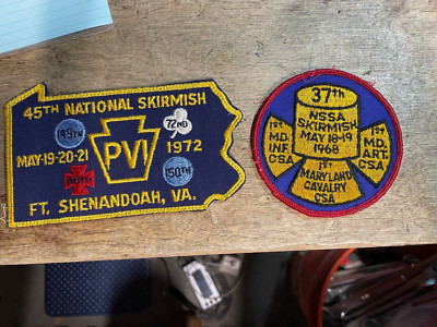 Vintage Civil War Reenactment Skirmish Patches NSSA N-SSA CSA 1968 1972 ...