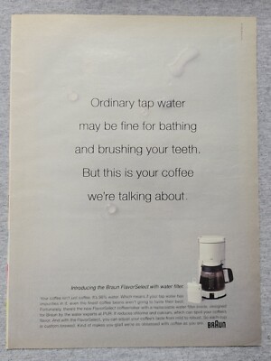 1996 Magazine Advertisement Page Braun Flavor Select Coffee Pot Vintage ...