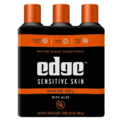 Edge Sensitive Skin Shaving Gel for Men, 9.5 oz., 3 pk. | eBay