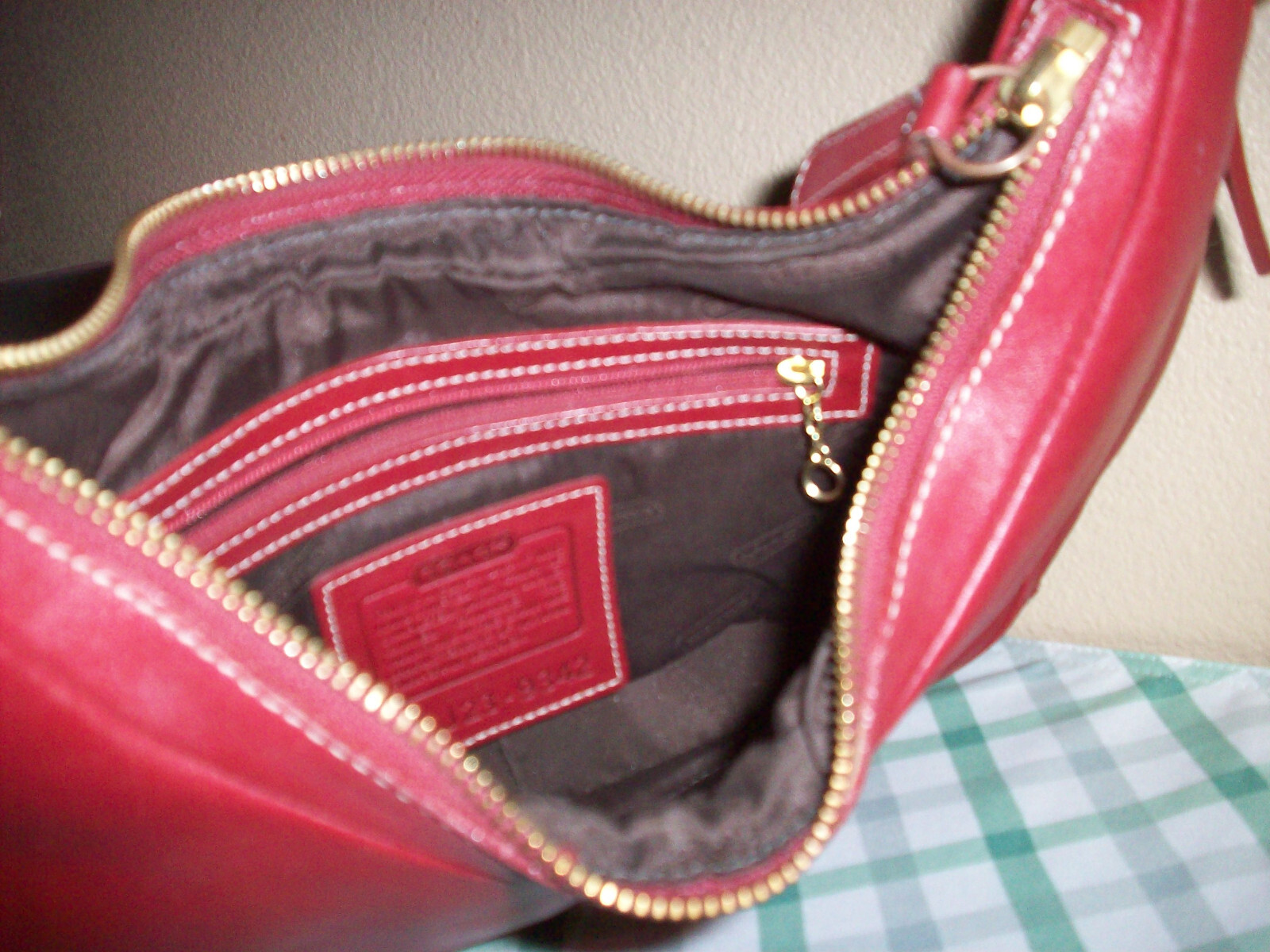 COACH Vintage Leather LEGACY West Zoe Hobo Crescent Red Handbag #9342 ...