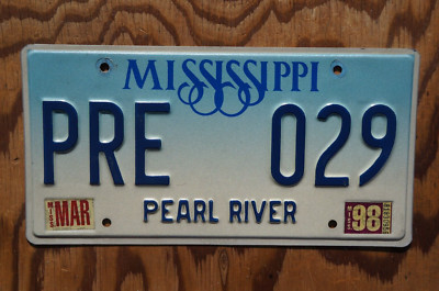 1998 MISSISSIPPI License Plate PEARL RIVER # PRE 029 | eBay