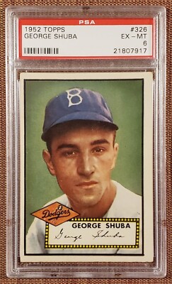 1952 Topps #326 George Shuba Brooklyn Dodgers Rookie Baseball Card PSA ...