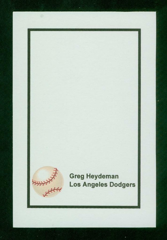 #0499, 4" x 6" Photo Card, Signed-Autographed, Greg Heydeman, LA ...