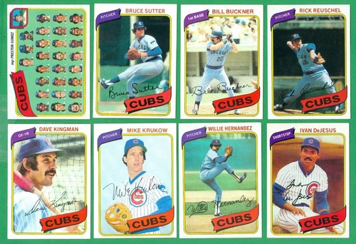 1980 TOPPS CHICAGO CUBS TEAM SET NM BUCKNER KINGMAN REUSCHEL SUTTER | eBay