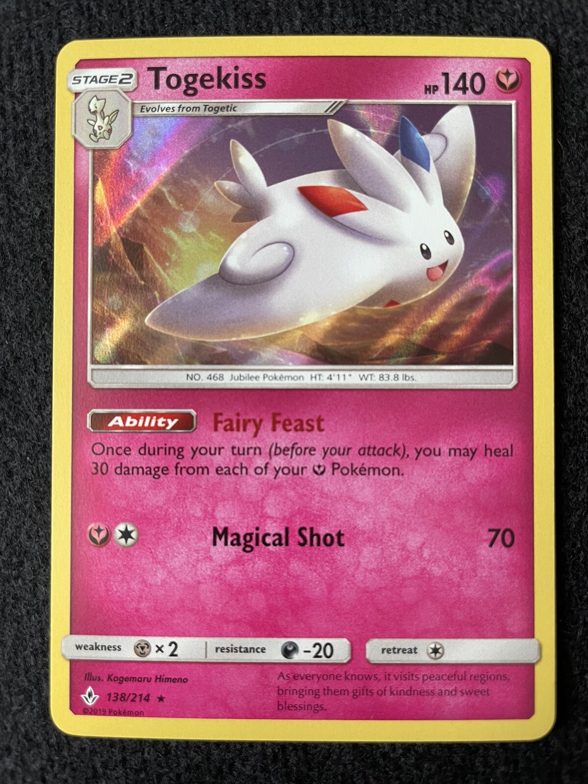 Pokémon TCG Togekiss Unbroken Bonds 138/214 Holo Holo Rare for sale ...