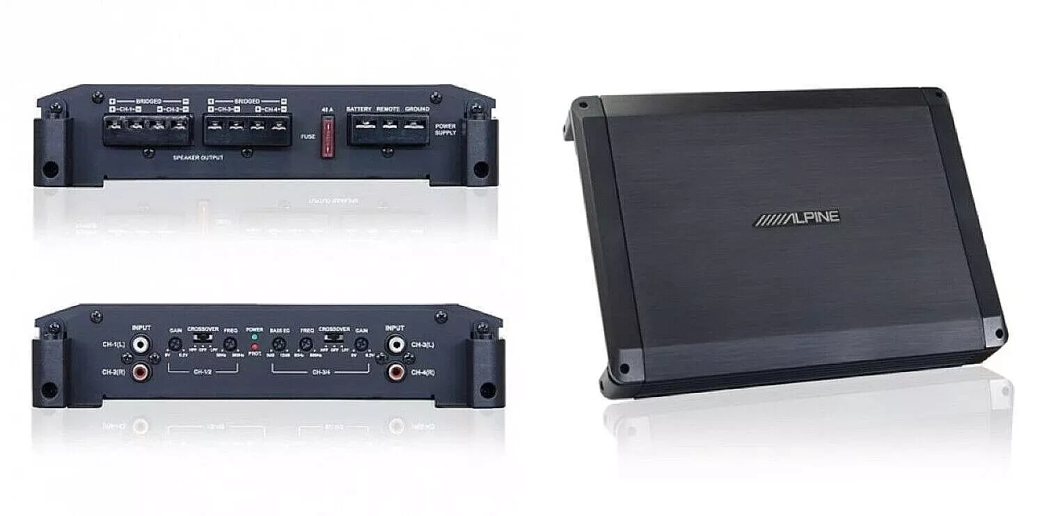Alpine BBX-F1200 4-Channel Car Amplifier | 600W Max Power | High/Low ...