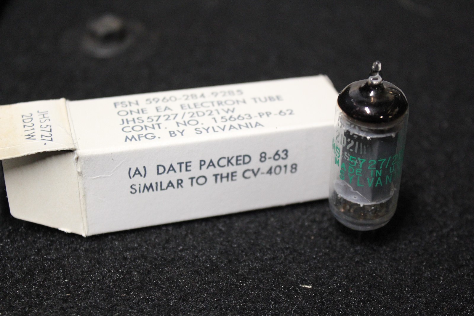 1963 NEW IN BOX JHS SYLVANIA 5727 THYRATRON TUBE VALVE - 2D21W nos tube ...