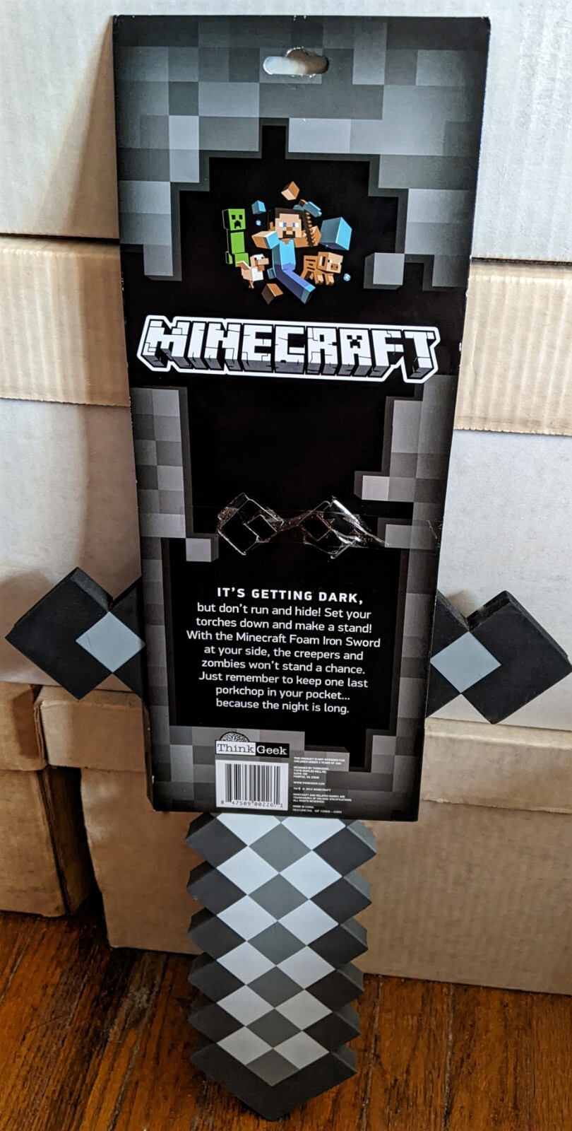 Minecraft Foam Iron Sword Think Geek Mojang 2013 | eBay