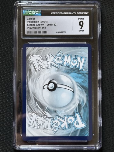 Pokemon Insufficient Ink Error Misprint Celebi CGC Smiley Face Albino ...