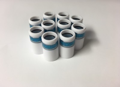 Golf Ferrules WHITE BASE .370 IRONS Sandy/Spkle Blue w Silvr ring (Reg ...