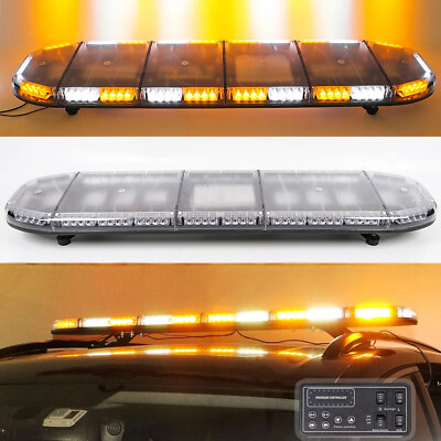 51" Strobe Light Bar LED Amber White Emergency Warning Security Flash ...