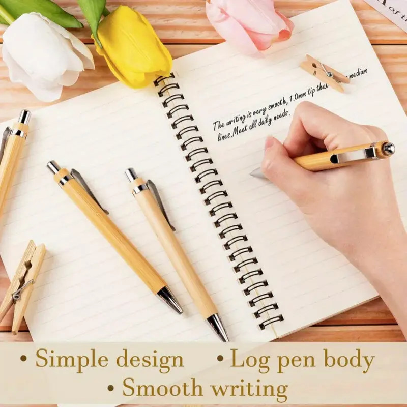 Personalised Pen Engraved Bamboo, Natural Wooden Handwriting Pen ...