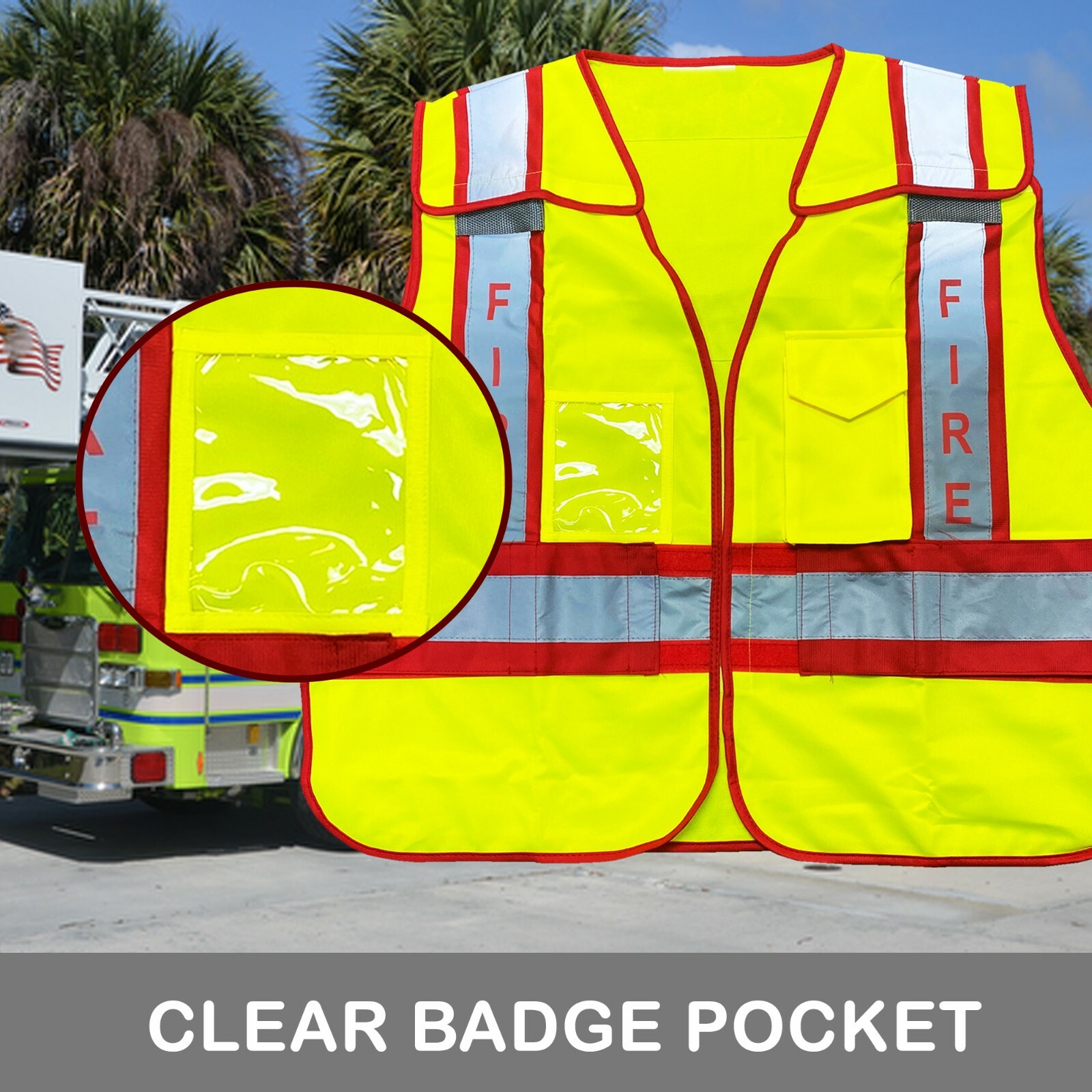 VIEWBRITE Reflective Class 2 FIRE Vest Lime Green - 5 Point Breakaway ...