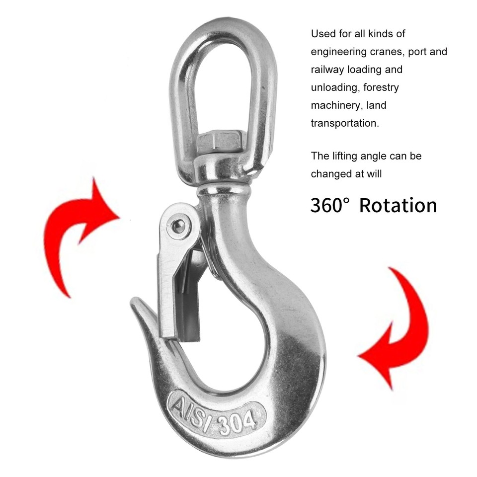 (650KG)Lifting Hook Engine Hoist Safety Lifting Hook Swivels Eye ...