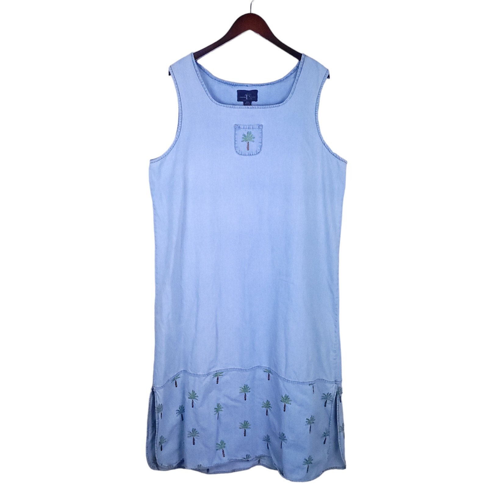 VTG Original TY Wear Embroidered Palm Tree Denim Maxi… - Gem