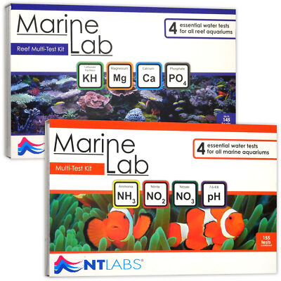 NT Labs Marine Lab Multi Test Kit Reef NH3 NO2 NO3 pH KH Mg Ca PO4 ...