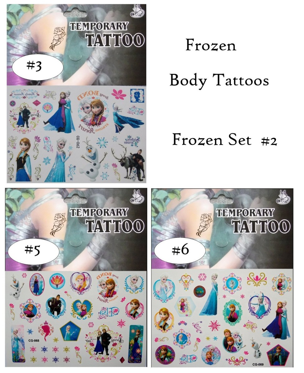 Frozen Fake Tattoos Disney Frozen Temporary Tattoos 4 Sheet, 24