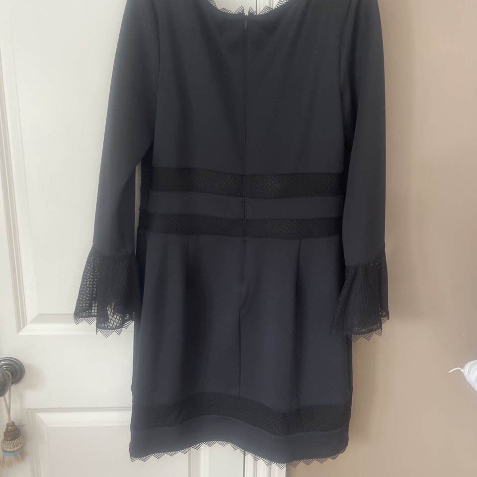 SHO BY TADASHI SHOJI XL Black Bell Sleeve Mesh Bodycon Cocktail Dress ...