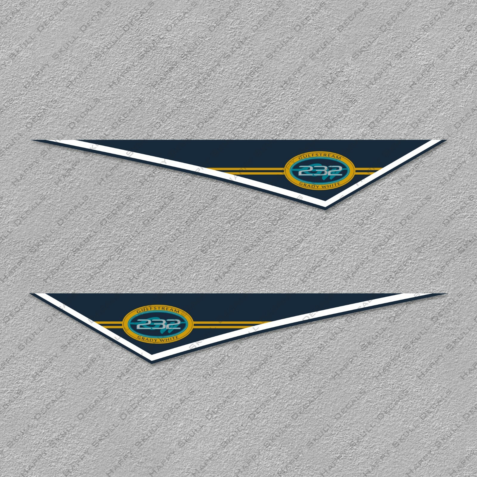 GRADY WHITE 232 GULFSTREAM PENDANT 1992-1996 DECALS STICKERS 35" x 6 ...