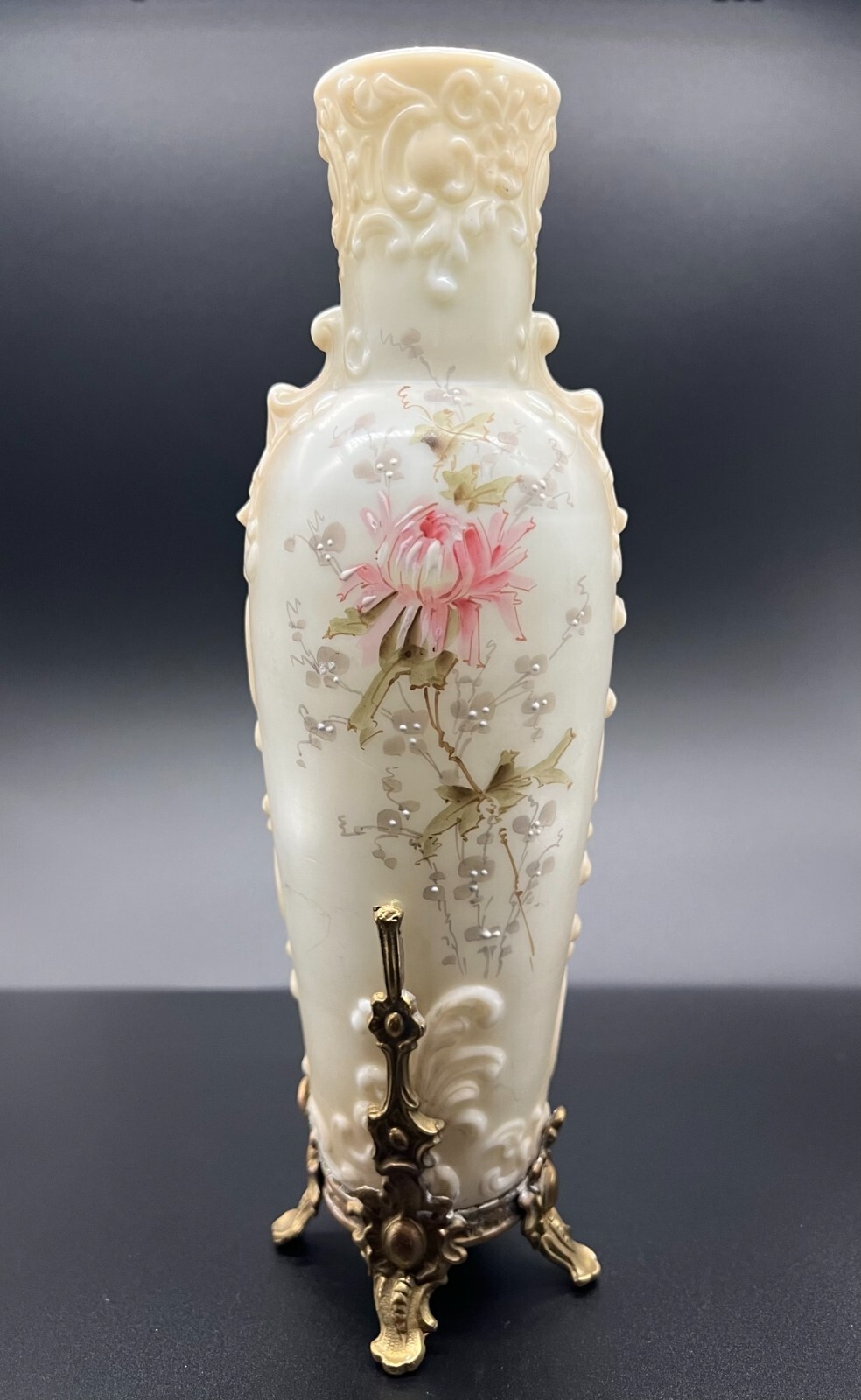 ANTIQUE C.F MONROE Wave Crest Mounted Victorian Vase, 10.25" | eBay