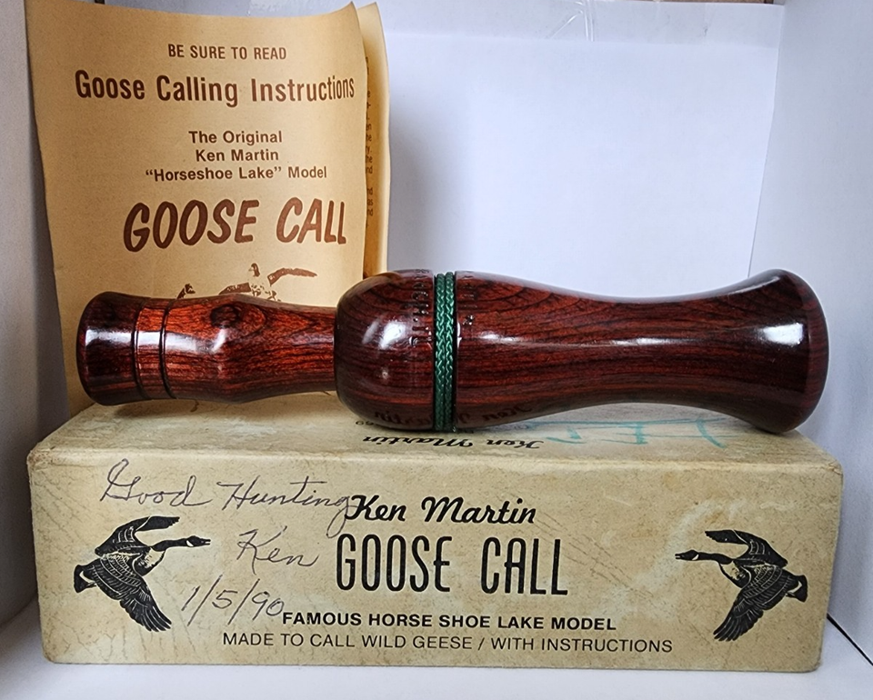 Vintage Ken Martin Goose Call Horse Shoe Lake Model W/Original Box and ...