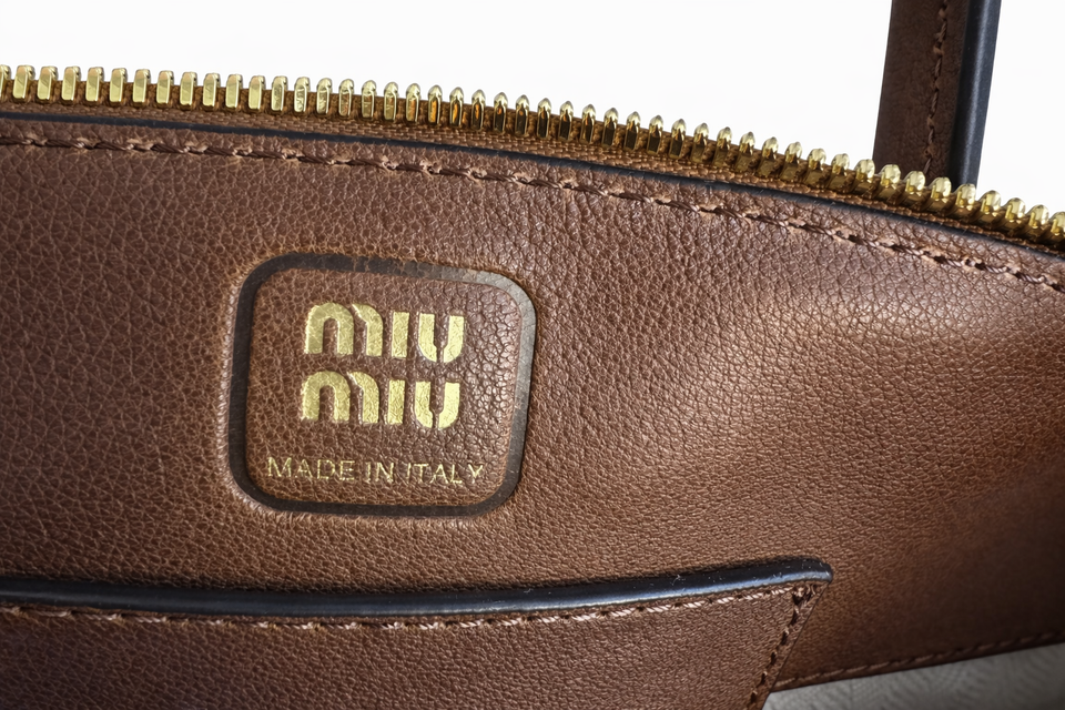 Miu Miu Oak Aventure Mini Nappa Leather Bag Oak Colour Brown | eBay UK