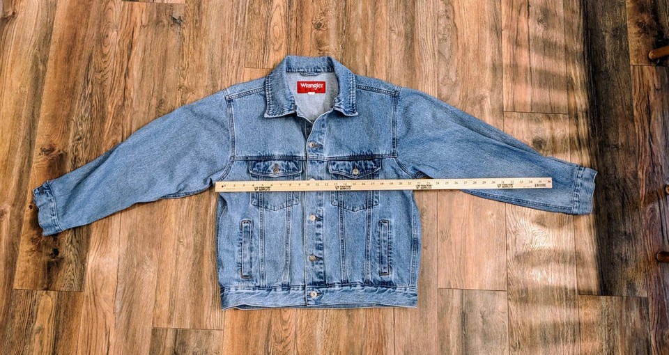 VTG Wrangler Hero Denim Trucker Jacket Coat Mens Large Western Rancher ...