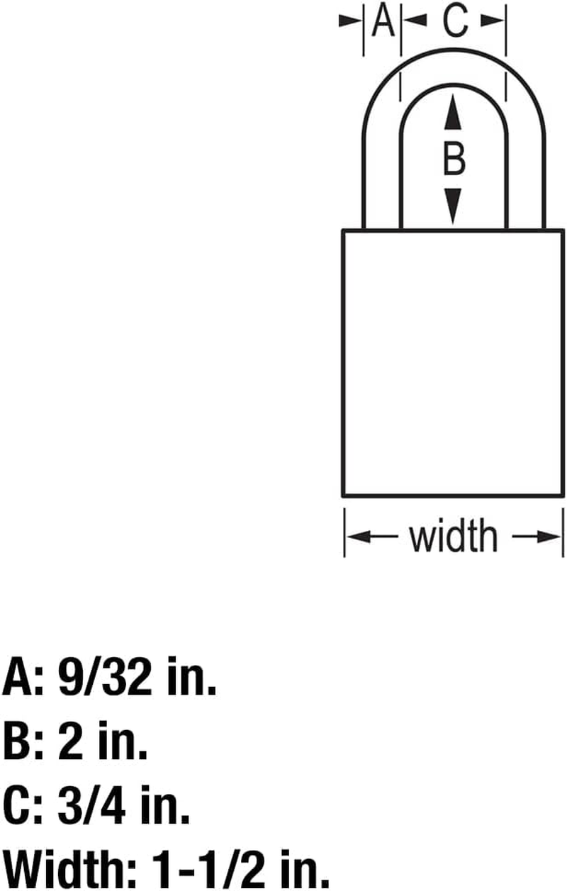 Heavy Duty Solid Aluminum Padlock, Key Retaining Lock Outdoor Use, 2In ...