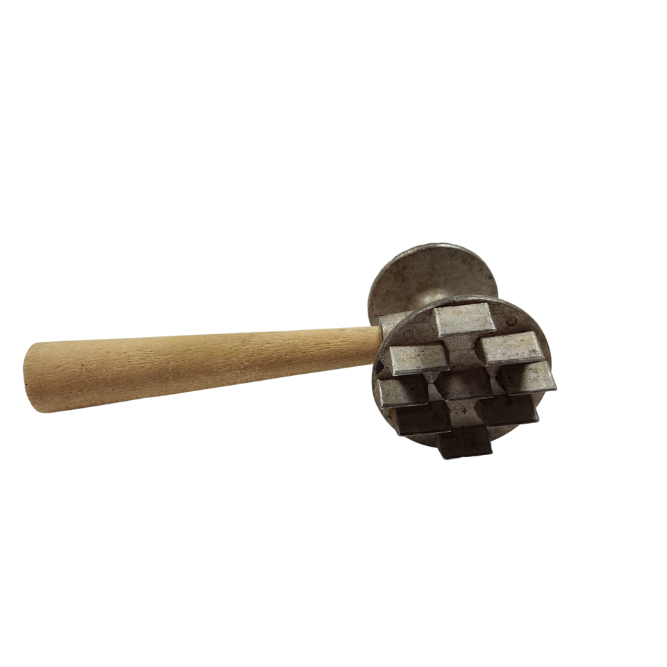 Vintage Metal and Wooden Meat Tenderizer Food Mallet Double Sided | eBay